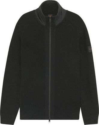 HUGO BOSS Heavy-Strickjacke aus einem Schurwoll-Mix in