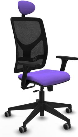 Piqueras y Crespo Arbeitsstuhl f&uuml;r viele Stunden, mit 3D-Armen, h&ouml;henverstellbarer Lendenwirbelst&uuml;tze und festem Kopfteil, ausgestattet mit Syncro/Traslack und Schneide