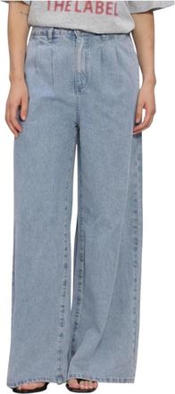 ALIX The Label Alix The Label, Femme, Jeans, Bleu, Taille: 42 FR Pantalon Large en Denim Tiss&eacute;