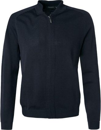 Maerz MAERZ Muenchen Herren Cardigan blau Merinowolle unifarben