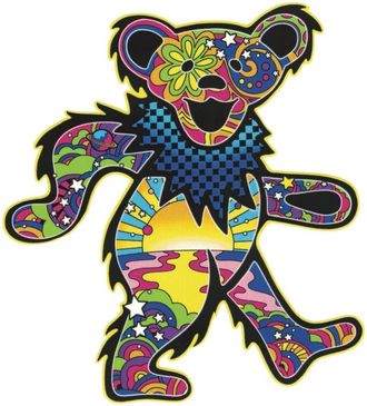 Liquid Blue Grateful Dead Mod Bear Sticker / Decal 4.5-by-4.75 Inches with 4 Extra Mini Stickers