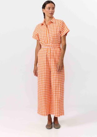 Suite13lab Damen vegan Jumpsuit Alme Check Orange