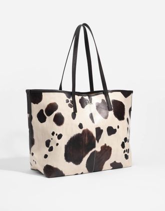 Bimba & Lola gro&szlig;e Shopper-Tasche aus Ponyfell-Orange