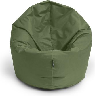 BuBiBag Sitzsack 2 in 1 Funktion Sitzkissen mit EPS Styroporfüllung 32 Farben Bodenkissen Kissen Sessel Sofa (100cm, Khaki)