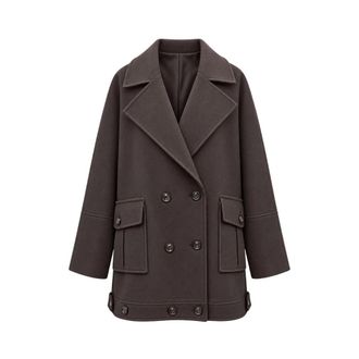 Actualee Zweireihiger Oversized-Mantel - - Coats - Damen - Braun - S