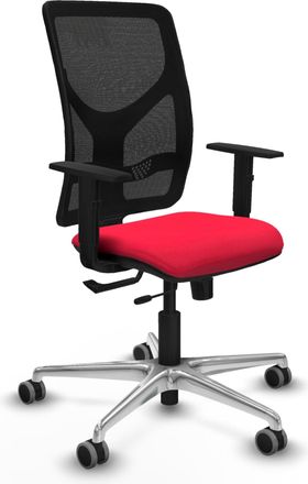 Piqueras y Crespo Computerstuhl mit 1D-Armlehnen, h&ouml;henverstellbare Lendenwirbelst&uuml;tze, ausgestattet mit Syncro/Traslack und Schneideschaum, mit Rollen 65 mm, Parkett, 