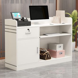 Generic Kleine moderne Empfangstisch mit Schublade und abschlie&szlig;barem Schlie&szlig;fach, ideal f&uuml;r Wartezimmer und Zahlungsb&uuml;ro, kompaktes Design f&uuml;r effiziente Rau