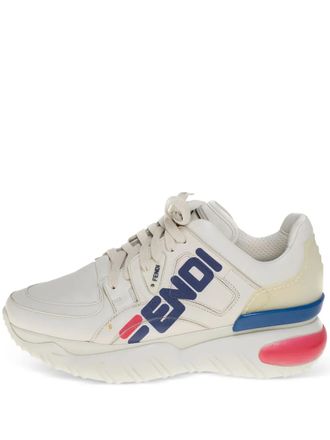 Fendi baskets à logo strassé - Blanc