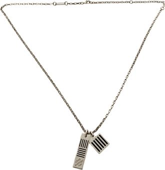 Louis Vuitton Halskette - Louis Vuitton Damier Necklace M62490 Silver / very - Gr. unisize - in Silber - f&uuml;r Damen