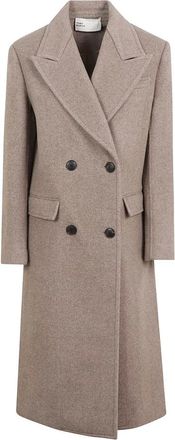 Tory Burch Manteau crois&eacute; en laine - Femme - Manteaux - Brun - Taille: 38 FR