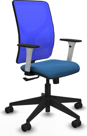 Piqueras y Crespo Stuhl mit Lendenwirbelst&uuml;tze mit wei&szlig;en und schwarzen Armlehnen, ausgestattet mit 3 Positionen und Schneideschaum, mit 65 mm Nylon-Rollen, Blau/Hellbl