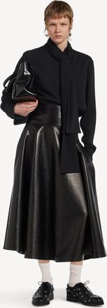 Balenciaga Silk Crepe Scarf Shirt - Black