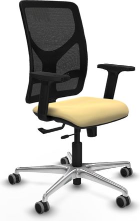 Piqueras y Crespo B&uuml;rostuhl aus Kunstleder mit 2D-Armlehnen, h&ouml;henverstellbare Lendenwirbelst&uuml;tze, ausgestattet mit Syncro/Traslack und Schneideschaum, mit Rollen von 6