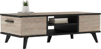 M&S Collection M&s - Table basse 107x50x35 cm ch&ecirc;ne bross&eacute; et noir - santos