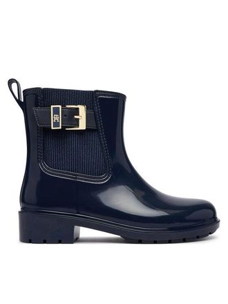 Tommy Hilfiger Gummistiefel Th Buckle Glossy Ankle Rain Boot FW0FW09543 Dunkelblau