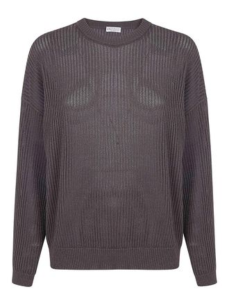 Brunello Cucinelli Pull Col Rond - Marron