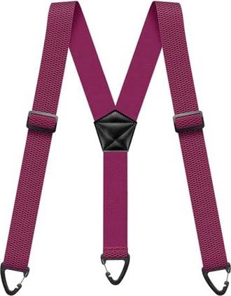 Generic Bretelles cach&eacute;es pour homme tr&egrave;s r&eacute;sistantes sous le dos en Y 3,8 cm avec 3 boucles &agrave; pression, accessoires de v&ecirc;tements, bordeaux, taille unique