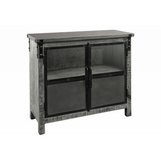Massivmoebel24 Sideboard Mango 100x40x90 grau lackiert heavy industry 127