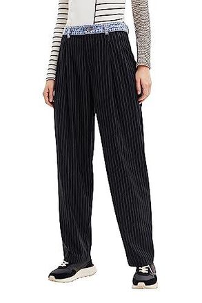 Desigual Pant_Chicago Pantalon décontracté, Noir, M Femme