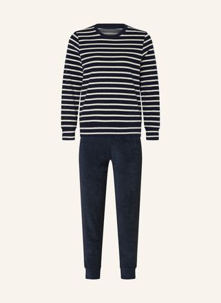 Schiesser Schlafanzug Casual Essentials Aus Frottee blau