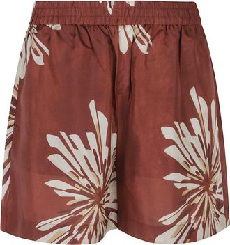 Brunello Cucinelli Femme, Maillots de bain, Rouge, Taille: 40 FR Bloom Print Pongee Shorts