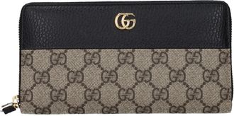 Gucci Femmes Portefeuille Tissu Beige/Noir