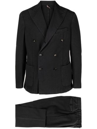 Dell'Oglio costume en laine &agrave; veste crois&eacute;e - Gris