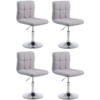 Clp Lot de 4 chaises lounge pivotantes en tissu - Hauteur r&eacute;glable 41-55 cm - Rembourrage &eacute;pais - Charge max. 135 kg