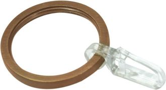 Gardinia Gardinenringe für Gardinenstangen Ø 25 mm, Mit Gleiteinlage und Gardinenhaken, 10 Stück, Breite 4 mm, Metall, Bronze