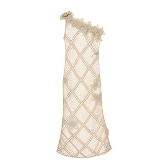 J.W.Anderson Robe en crochet &agrave; fleurs - Femme - Robes - Beige - Taille: 36 FR