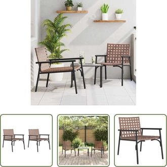 vidaXL Poly-Rattan - Gartenstuhl 2 pcs Braun 78 x 55,5 x 75,5 cm Poly-Rattan
