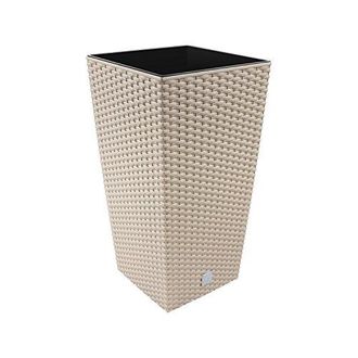 Prosperplast 26,6 -Liter -Zeit Pot mit Einsatz 26,5 x 26,5 x 50 cm in der Mocca -Farbe