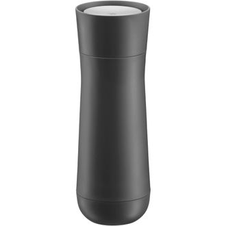 WMF Impulse Isolierbecher 350 ml, Thermobecher mit Automatikverschluss, 360°-Trinköffnung, hält Getränke 1-2h warm/kalt, dunkelgrau