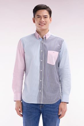 Eden Park Chemise &Agrave; Rayures B&acirc;tons En Coton Tricolore Coupe Droite