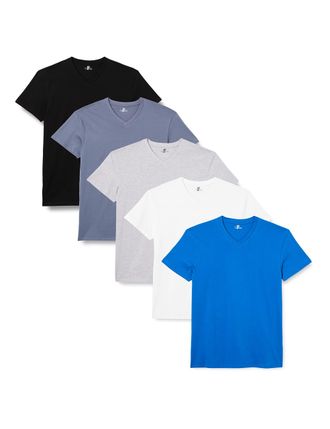 Lower East Basic T-Shirts mit V-Ausschnitt für Herren 3er I 5er I 10er Pack aus 100% Baumwolle in vielen Farben