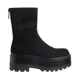 Calvin Klein Jeans Schwarze Zip Flatform Stiefeletten - - Shoes - Damen - Schwarzk - 41 EU