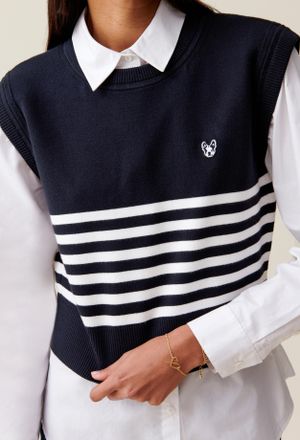 Claudie Pierlot Pull Jean Toto rayé sans manches