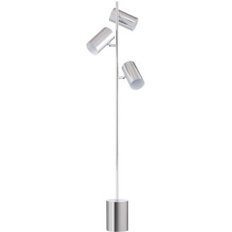 Vente-Unique Lampadaire en m&eacute;tal chrom&eacute; - 3 abat-jours - H. 155 cm - Chrome - KINLEY