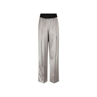 Stine Goya Luxuri&ouml;se Satin-Weitbeinhose - - Trousers - Damen - Grau - S