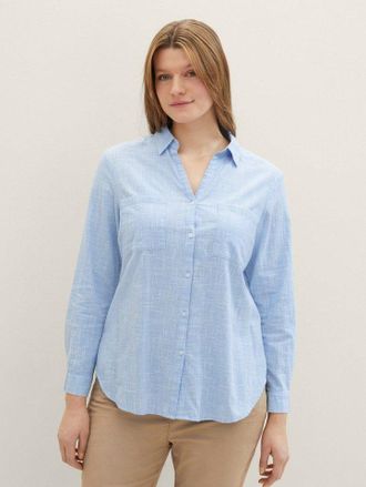 Tom Tailor Langarmbluse Blusen & Shirts Plus Size - Bluse mit Brusttaschen