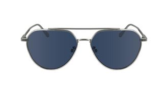 Calvin Klein Unisex CK24100S Sunglasses, 045 Silver, 57