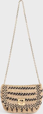 Gerard Darel Sac port&eacute; travers en raphia - LE CAROLYN - Ficelle/Noir