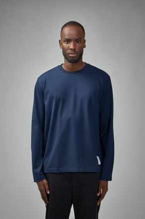 Thom Browne Oversized Long Sleeve Tee W/ RWB Knit Trim
