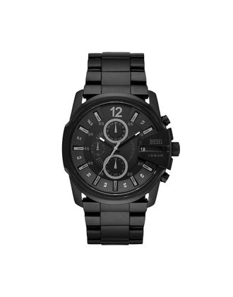Diesel Master Chief Chronograph DZ4180 - Herrenuhr aus Edelstahl in Schwarz mit drei Zeigern
