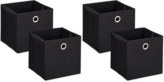Relaxdays Aufbewahrungsbox, Ordnungsbox aus Stoff, 2er-Set, HxBxT: 30,5 x 30,5 x 30,5 cm, Faltbarer Regalkorb, schwarz (Packung mit 2)