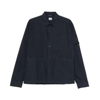 C.P. Company Overshirt aus Popeline - - Shirts - Herren - Blau - 2XL