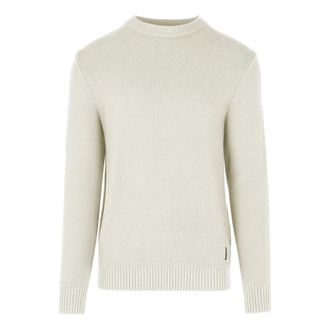 Bomboogie Homme, Pulls, Blanc, Taille: XS Pull Ras du Cou en Maille C&ocirc;tel&eacute;e