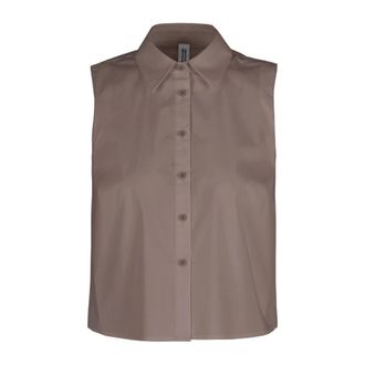 Bomboogie Femme, Blouses et Chemises, Brun, Taille: 48 FR Camicia Svasata Senza Maniche