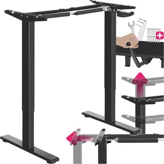 TecTake höhenverstellbarer Schreibtisch, Tischgestell, höhenverstellbar, Steh Schreibtisch, Schreibtisch Gestell, Arbeitszimmer Möbel, Standing Desk, Schreibt