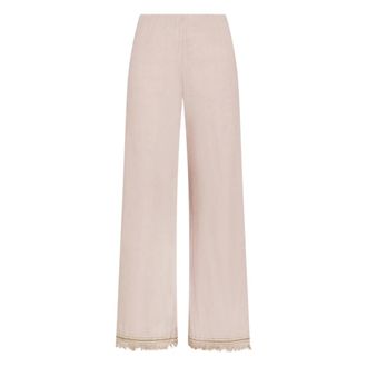 Seventy Femme, Jeans, Rose, Taille: 38 FR Pantalon en lin &agrave; franges